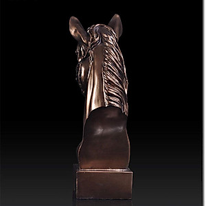 SHJDLSB Retro Horse Head Statue, Antique Copper Animal Doll, Arts and Crafts Living Room Office Decoration-1_291343CM