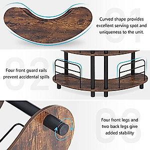 LITTLE TREE Bar Table Bat Cabinet, 47.24" L ×11.81" W × 41.73" H, Rustic Brown