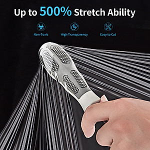 JARLINK Stretch Film, 15 Inch x 1000 Feet Shrink Wrap for Pallet Wrap, Industrial Strength Stretch Wrap with Handles, Moving Wrapping Plastic Roll, 60 Gauge, 2 Pack, Clear