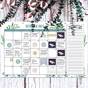 Aesthetic 2024 Greenery Desk Calendar - Runs From June 2023 Until December 24 - School Year Desktop/Wall Calendar 17"x11" for Easy Organizing