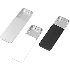 3 PCS Metal Tin Box Containers Rectangular Empty Hinged Tins Box Containers 3.15 by 1.34 by 0.4 Inch for Candies Jewelry Crafts Pills Survival Kit