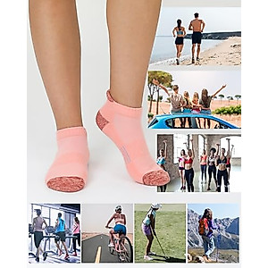 Gpooy Womens Cushioned Ankle High Running Athletic Low Cut Sports Cotton Socks 6-Pairs Multicolor 9-11