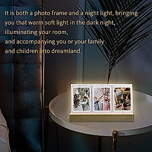 wogozan Instax Mini Picture Frame,Polaroid Frame For Fujifilm instax Mini 12/11/9/8/EVO Instant Camera and Polaroid 3" Film Photo, Can Be Used As Night Light Place 3 Photos