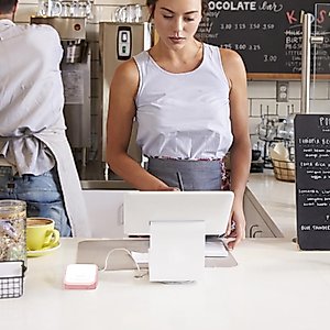 Dock Compatible with Square Reader 2nd Generation, Square Card Reader Stand Holder, Anti-Sleep Button, One Click to Turn On, Pink.