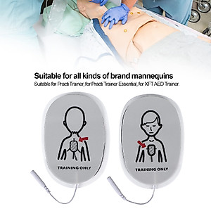 2pcs Electrode Training Pads, Self Adhesive Training Replacement Pads for Practi Trainer 2.0mm, Electrode Trainer Practice Pads for XFT AED Trainer