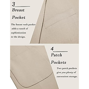 COOFANDY Men's Business Suit Jacket Stretch Knit Sport Coats Blazer Regular Fit Light Khaki