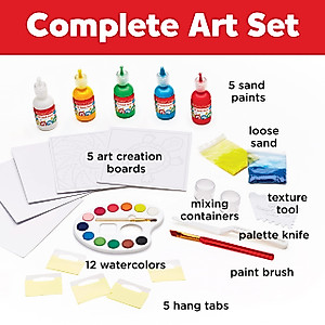 Faber-Castell 3D Sand Painting Kit for Kids: Create 5 Sand Art Pictures, DIY Arts and Crafts for Kids Ages 6-8+, Art Projects and Gifts for Girls and Boys, Red, Yellow, Green, Blue and White