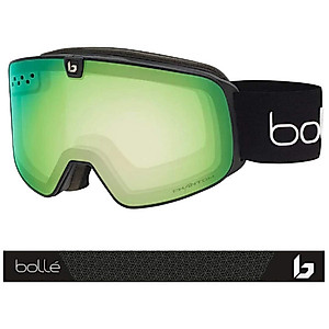 Bollé Nevada Neo Cylindrical Magnetic Snow Goggle - Matte Black | Phantom Green Emerald & Lemon