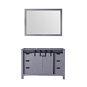 Lexora Home Marsyas 48" Single Vanity with Mirror in Dark Gray