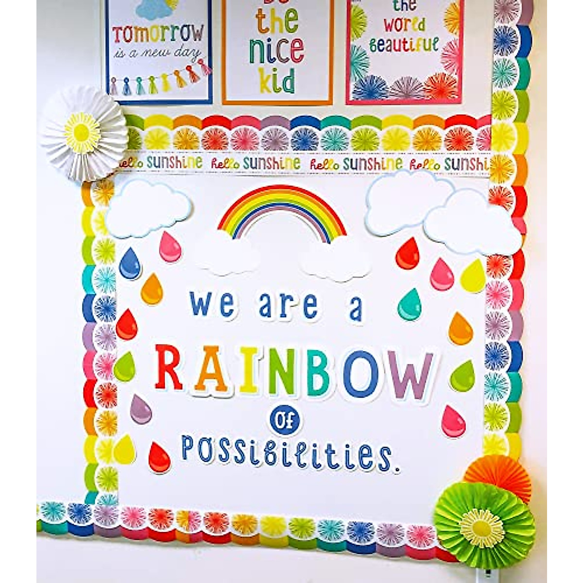 Schoolgirl Style - Hello Sunshine | We Are a Rainbow of Possibilities Bulletin Board Set