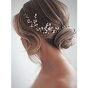 EARENT Bride Wedding Crystal Hair Vine Bridal Long Headband Wedding Hair Piece Rhinestone Hair Accessories for Women and Girls (Silver)