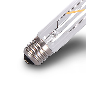 DC 12V LOW VOLTAG E26 Medium Base T30 Glass Tube Lamp 7.2" Tubular LED Filament Light Bulb Vintage Retro JDD Antique Nostalgic Classic Edison Home Accent Interior Lighting - 2700K Warm White, 4 Watt