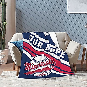 Wream Custom Blanket for Bed Fans Gift Baseball City Name and Number Winter Summer Fleece Throw Blankets Personalized, 40'x50', 50'x60', 60'x80', Optional【40x50】【50x60】【 60x80】inch