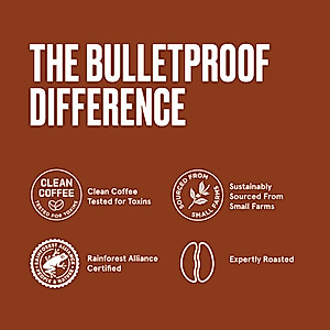 Bulletproof Original Medium Roast Whole Bean Coffee, 12 Ounces, 100% Arabica Coffee Sourced from Guatemala, Colombia, & El Salvador