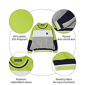 ROROANCO Boys' 2-Piece Comfortable Pull On Sweatshirt Set (Ages 3-9) – Dryer Safe Crewneck Top & Jogger Sweatpants, Trusted Korean Brand