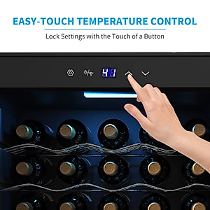 KUPPET 19 Bottles Wine Cooler/Fridge Beverage Refrigerator Small Mini Red & White Wine Cellar Beer Soda.Digital Temperature Display, Double-layer Glass Door, Quiet Operation Compressor