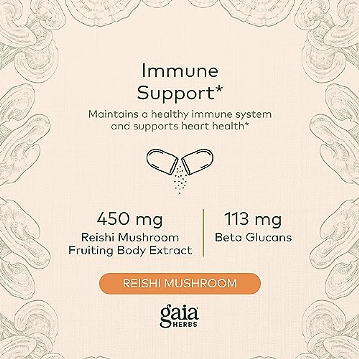 Gaia Herbs Reishi Mushroom - Helps Maintain a Healthy Immune System & Supports Heart Health - Adaptogen Herbal Supplement for Longevity Support - 40 Vegan Liquid Phyto-Capsules (40-Day Supply)