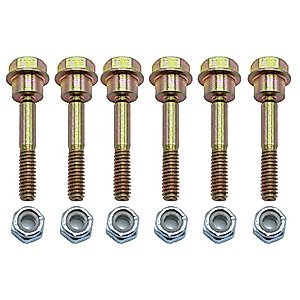 575938801 Set of 6 Shear Bolts and Hex Nuts fits Poulan Pro Snow Blower