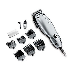 Andis EasyClip Multi-Style 10-Piece Adjustable Blade Clipper Kit, Animal Grooming, Silver, MC-3 (18410)