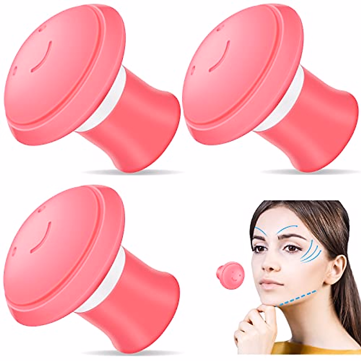 3 Pack Face Exerciser, Facial Yoga for Skin Tighten Firm, Jaw Exerciser, Double Chin Breathing Exercise Device Jaw Face Slimmer for Women and Men