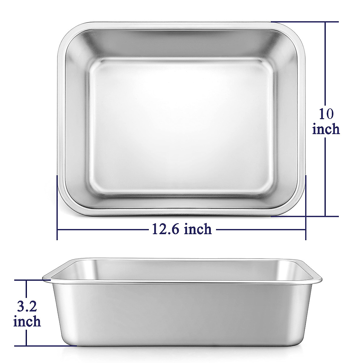 Homikit Lasagna Baking Pan, 9 x 13 Inches Stainless Steel Deep Baking Dish, Large Metal Roasting Tray Pan for Oven Toasting Turkey Cooking Casserole, Rust free & Heavy Duty, Nonstick & Dishwasher Safe
