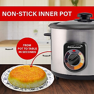 Brentwood TS-1210S Electric Rice Cooker, standard, Metallic