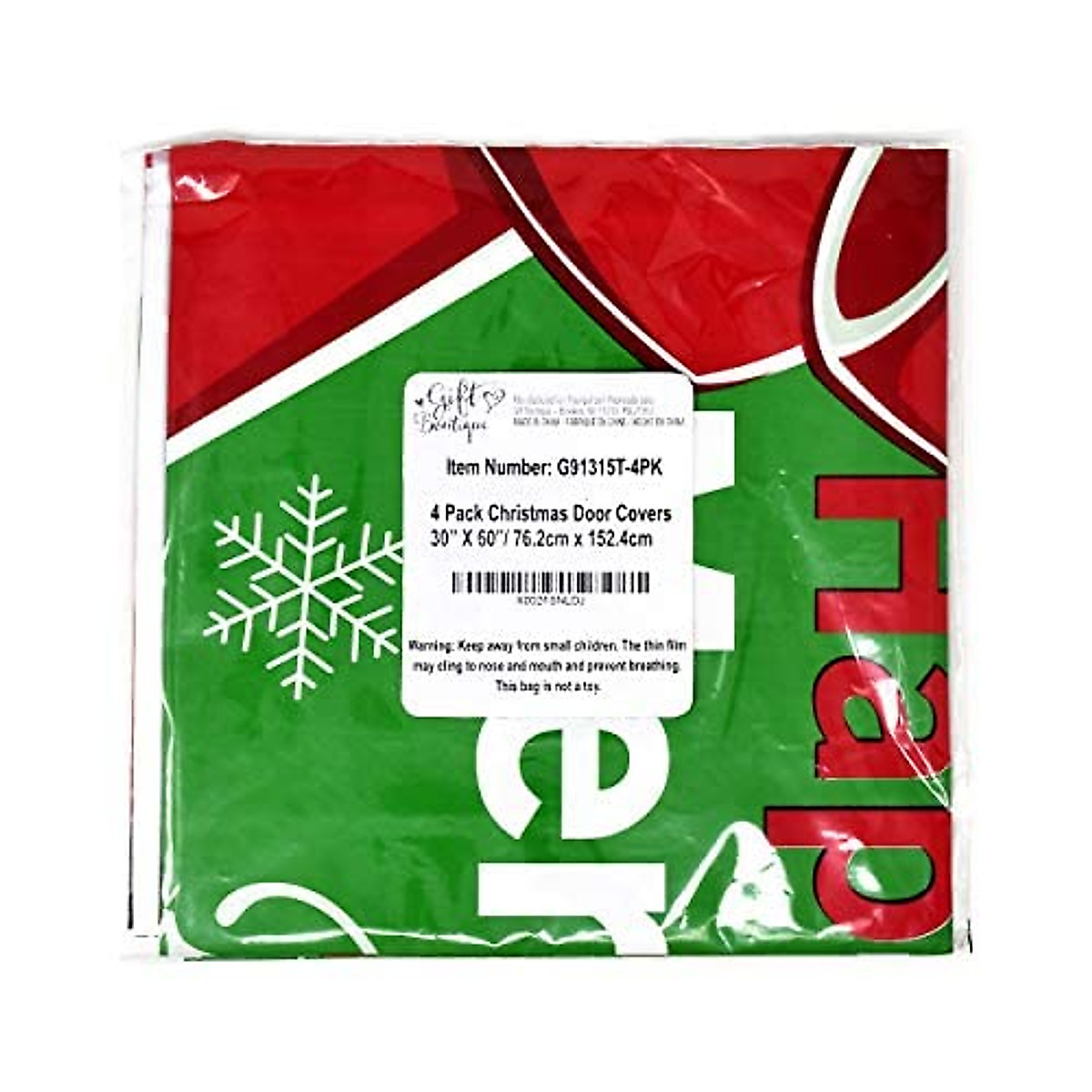 4 Pack Christmas Bathroom and Front Door Holiday Decorations and Covers