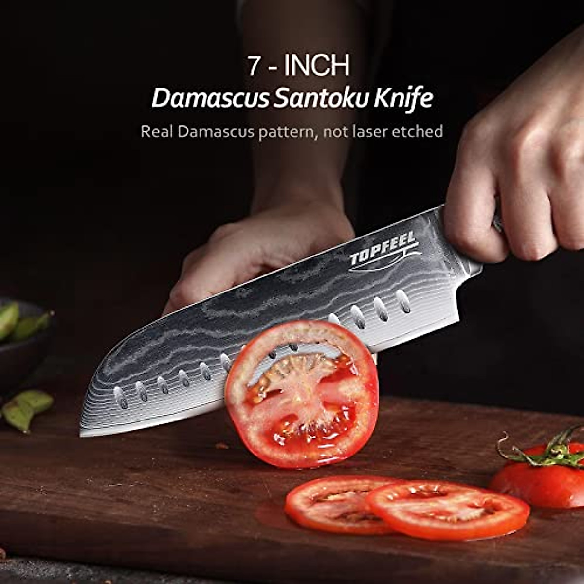 Damascus Santoku Knife 7 Inch, VG-10 67 Layer Damascus Steel Japanese Knife, Razor Sharp Kitchen Knife with Solid G10 Handle, Professional Cooking Knife with Gift Box