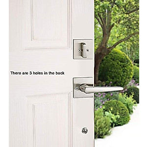 NEWBANG Satin Nickel Door Handle, 2 Pack Lever Front Lock Set2011-SN-SET and HTL02-SN-PS Handleset with Lockset (Double Handleset, 1 + Lever, Nickel)