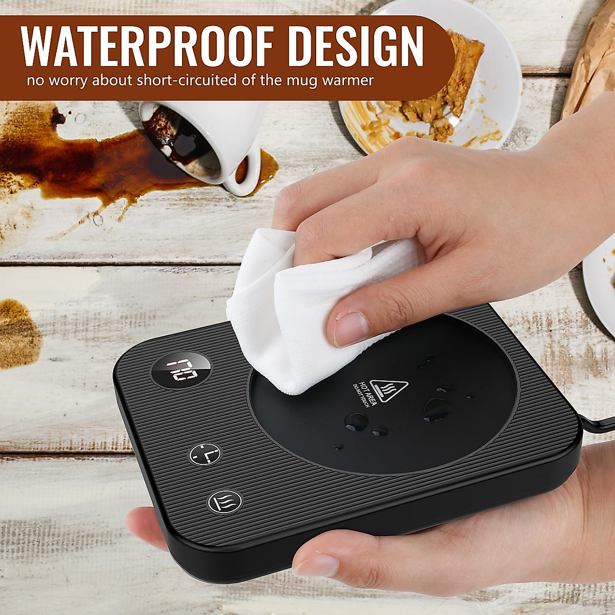 Mug Warmer,3-Temp Settings Coffee Mug Warmer,Automatic Shut Off Coffee Warmer,Mug Warmer for Desk with Anti-Scalding Silicone,Portable Coffee Cup Warmer,Coffee Warmer for Desk Suits for Various Mugs