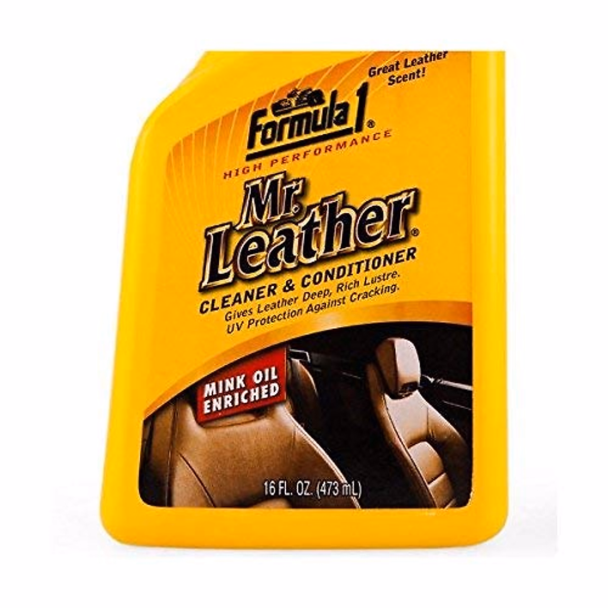 Formula 1 Mr. Leather Cleaner and Conditioner Spray, Enriched Leather Conditioner for Car Interior, Shoes & More, Car Upholstery Cleaner to Shine & Protect, Car Cleaning Supplies, 16 oz