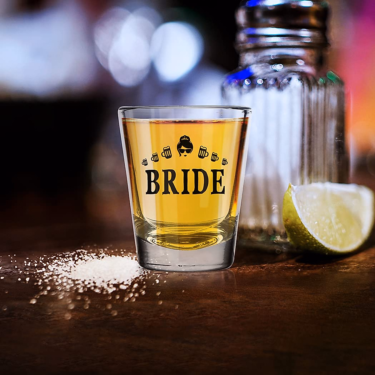 shop4ever Bride and Bride's Drinking Team Member Glass Shot Glasses Wedding Bachelorette Party Shot Glasses (12 Pack)