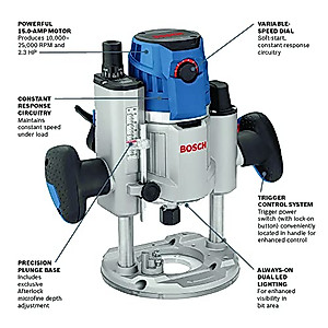 BOSCH MRP23EVS 120-Volt 2.3 HP Electronic Plunge Base Router
