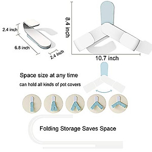 Self Adhesive Pot Lid Holder, 2 Pack Folding Wall Door Mounted Pot Lid Rack, Pots and Pans Organizer for Cabinets, Adjustable Hanging Pan Cover Cutting Board Storage Kitchen Utensil Tool Set