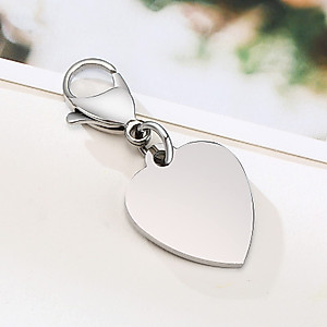VNOX Customize Keychain-Stainless Steel Heart Shape ID Tag Keychain for Mon Daughter Sister,Charm for Bracelet Handmade Jewelry