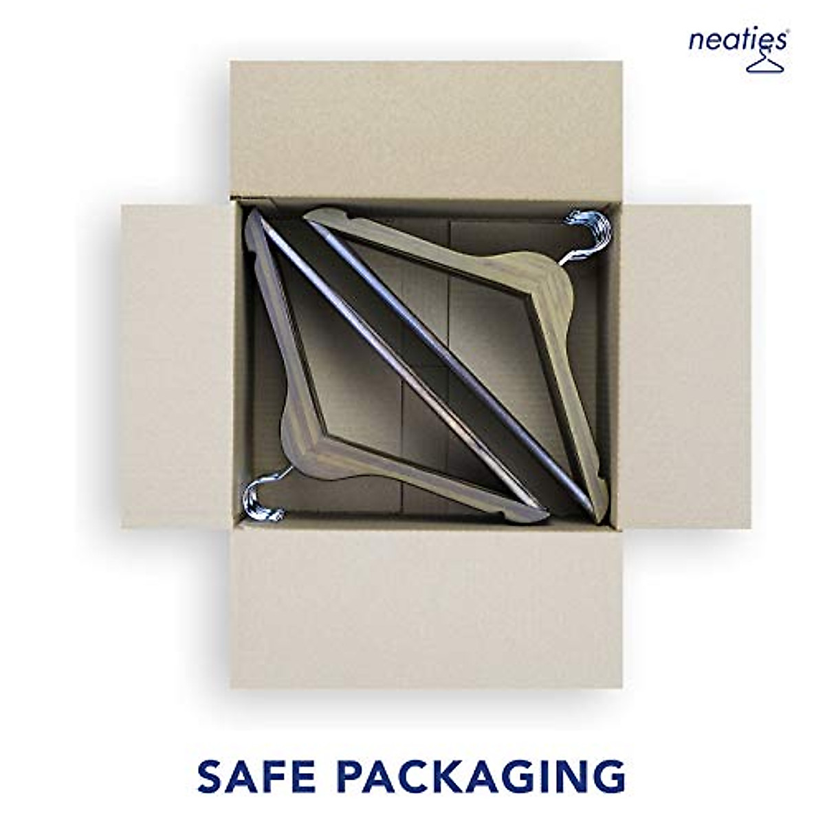 Neaties Bamboo Wood Hangers | Walnut Finish | with 360° Degree Swivel Hook & Smooth Cut Notches | 24Pack