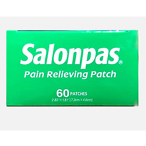 Salonpas Pain Relieving Patch, Extra Strength Topical Analgesic, 60 Ct (Pack of 2)