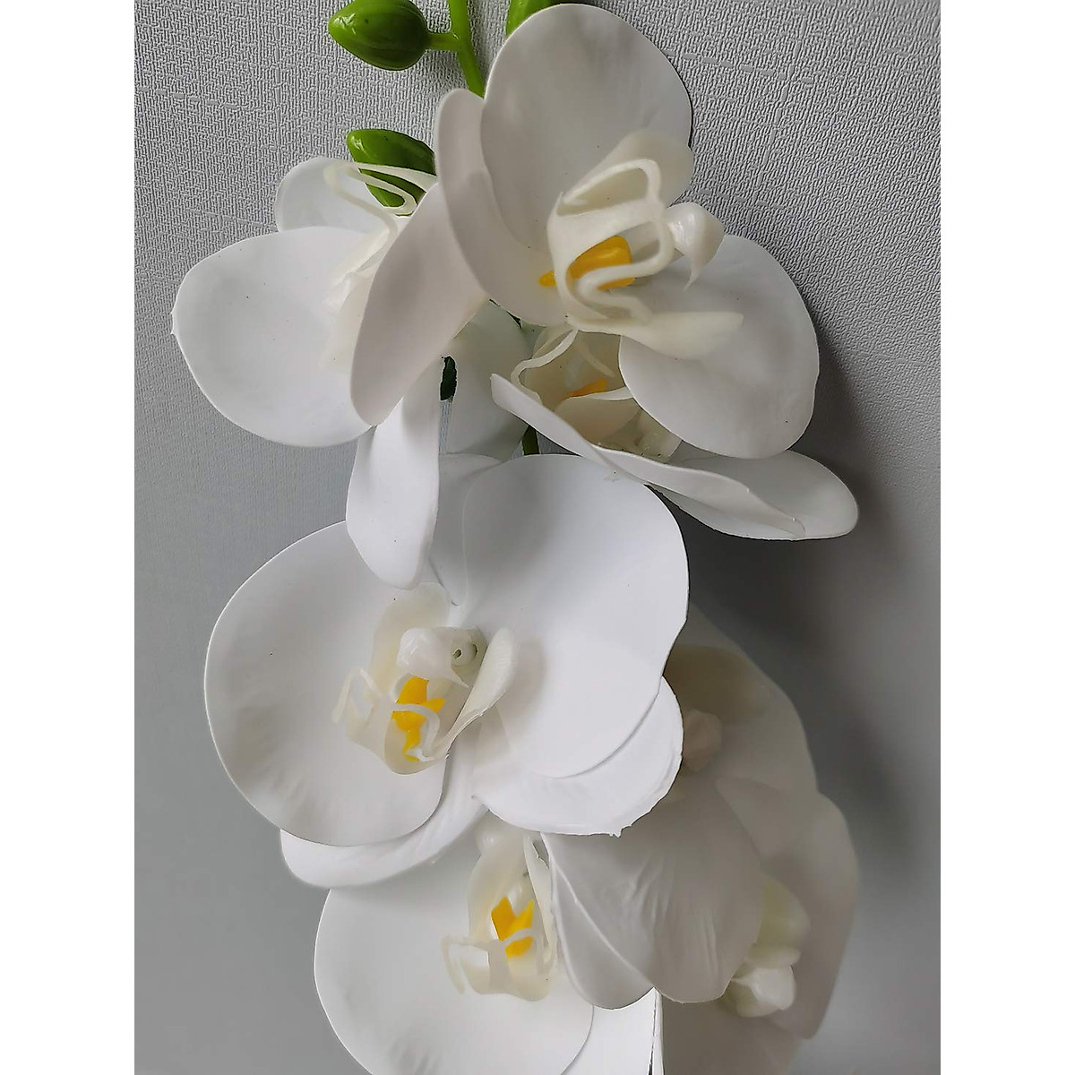 Suandsu 1 Bouquet Artificial Phalaenopsis Fake Butterfly Orchid Home Hotel Office Garden Craft Art Decor 19'' High White