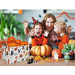 HIYAGON Halloween Basket Trick or Treat Halloween Basket for Boys and Girls Pumpkin Basket for Halloween Parties Cute Storage Bin Organizer Box Rectangular Room Decor(Halloween Basket)