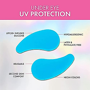 Sun Patch, Reusable Under Eye Sunblock Patches, 100% Silicone Sunscreen Under Eye Patches for UV Protection, Face Stickers with UPF 50, 3 Pack/12 Pairs, 3 Colors