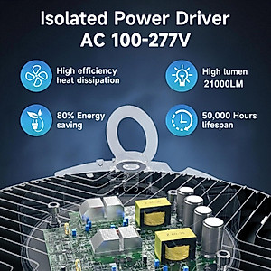 THELUX UFO Led High Bay Light 150W 21000Lm 5000K,100V-277V, Daylight with Plug, High Bay Led Lights for Warehouse Workshop Factory Barn Logistics Center with FCC certificated 10 Pack