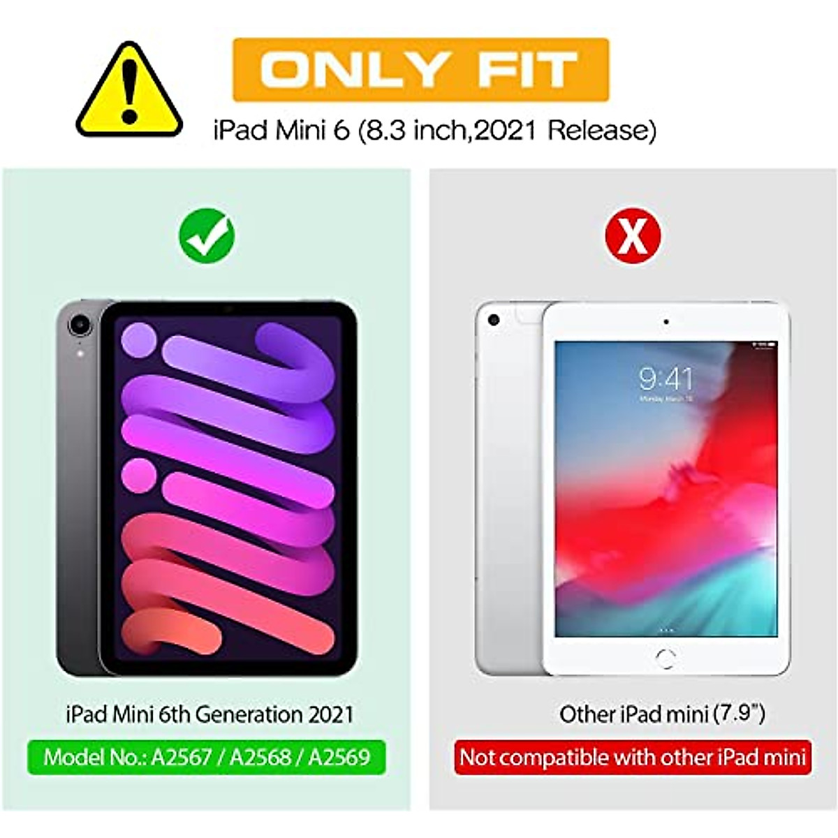 SUPLIK Kids Case for iPad Mini 6 (8.3-inch, 2021), iPad Mini 6th Generation Case for Kids, Built with Screen Protector, Durable Shockproof Protective Cover with Handle Stand, Pink