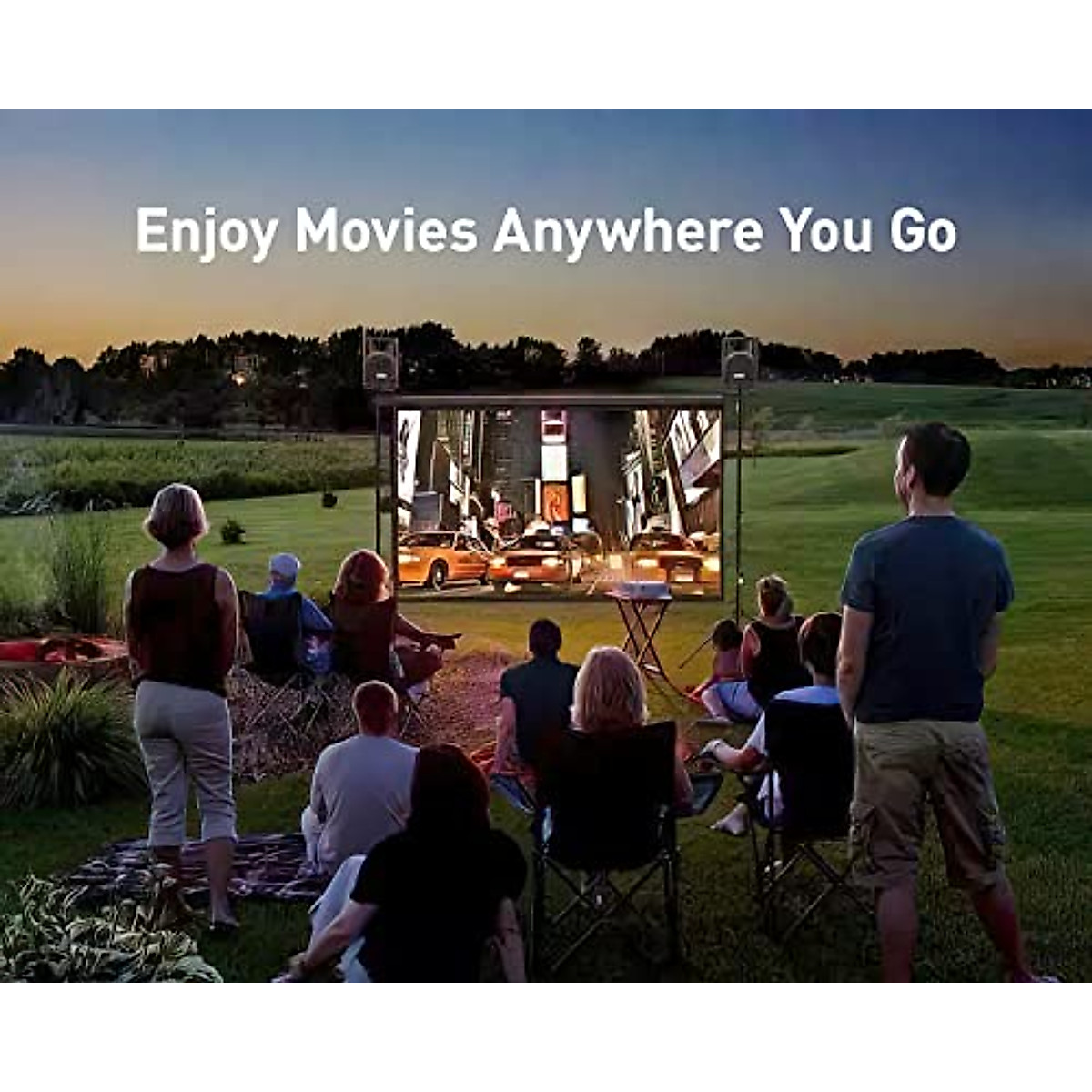 Projector with WiFi and Bluetooth, Mini Projector 5G WiFi Native 1080P 500 ANSI 13000L 4K Support, YZQ Outdoor Projector Max 300'' Screen for Home Teather, Gaming and iOS and Android Phones, TV Stick