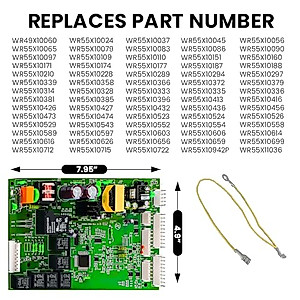 WIRELEL WR55X10942 Refrigerator Main Control Board Compatible for GE Replaces Part Numbers AP4436216, PS12069099 AP6048447 WR49X10060 Motherboard - 1 Year Warranty