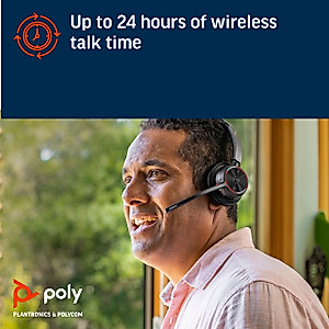 Poly - Voyager 4310 UC Wireless Headset + Charge Stand (Plantronics) - Single-Ear Headset- Connect to PC/Mac via USB-C Bluetooth Adapter, Cell Phone via Bluetooth-Works w/Teams (Certified), Zoom&More