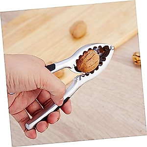 Housoutil Seafood Tools Nut Crackers for All Nuts Pecan Nut Opener Tool Walnut Clip Crab Lobster Nutcracker Biscuit To Open Silver Pistachio Pecan Opening Tool