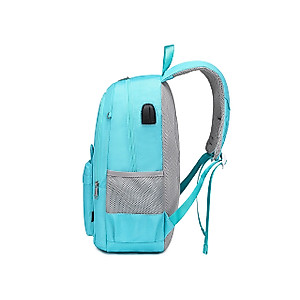 Wadirum Cute School Backpack Set for Teen Girls Fashion School Bookbag Set Blue