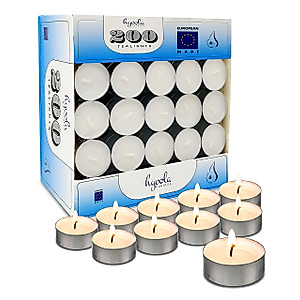 Hyoola Tea Lights Candles - 200 Bulk Candles Pack - Tea Candles Unscented- European Made Tealight Candles