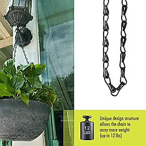 Fetanten Plant Hanging Chains, 10 Inch Metal Hanging Basket Chain with S Hook for Bird Feeders Lanterns Wind Chimes Billboards Photo and Indoor Outdoor Decorative (Black, 10 PCS)