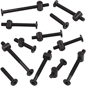 Rustark 121 Pcs Baby Bed Crib Screws Bolts Nuts Assortment Set M6 Hex Socket Head Cap Screws, Barrel Bolt Nuts Hardware Replacement Kit for Furniture Cots Beds Crib and Chairs (40mm-80mm)